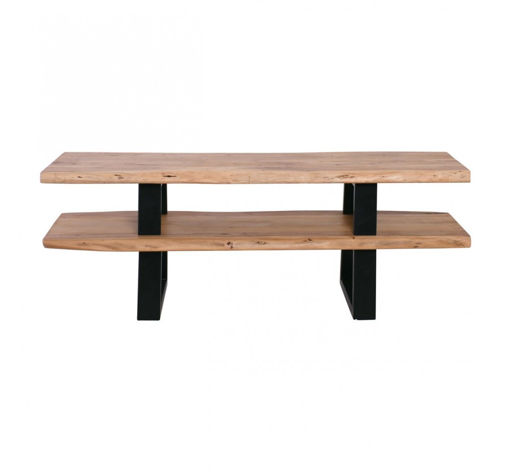 LIZARD TV Board 140x40x50 Acacia Natural Finish (Black Paint)