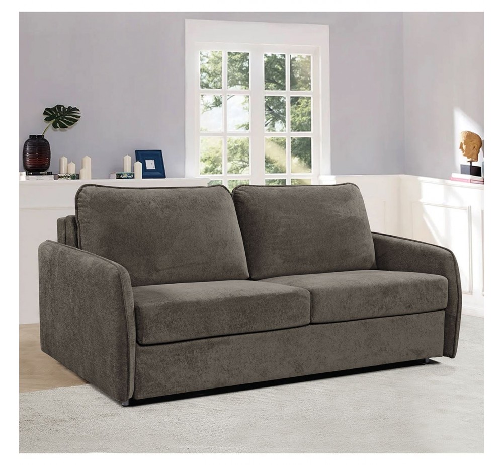 LESTER Sofa - Bed / Dark Brown Fabric