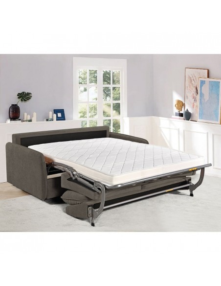 LESTER Sofa - Bed / Dark Brown Fabric